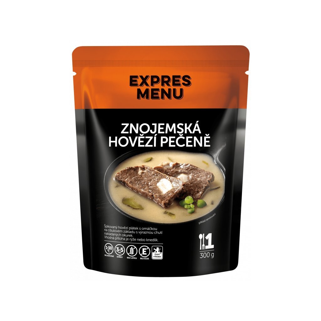 Expres Menu znojemská hovězí pečeně 1 porce 300g - Ekoflam