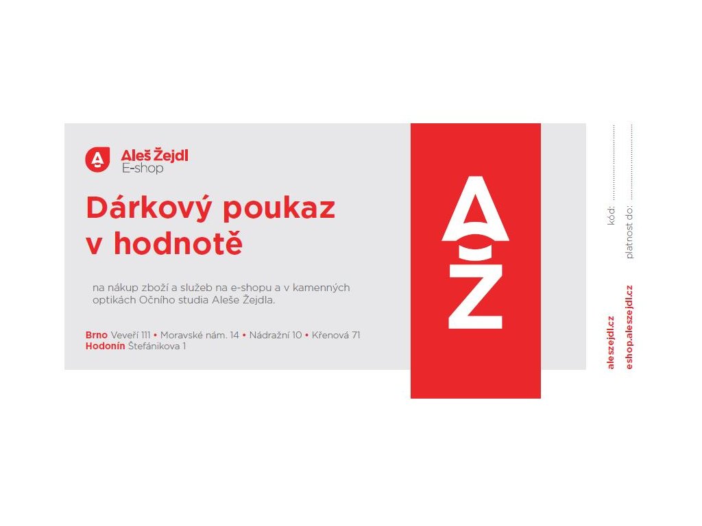Elektronická dárková poukázka | E-shop Aleš Žejdl