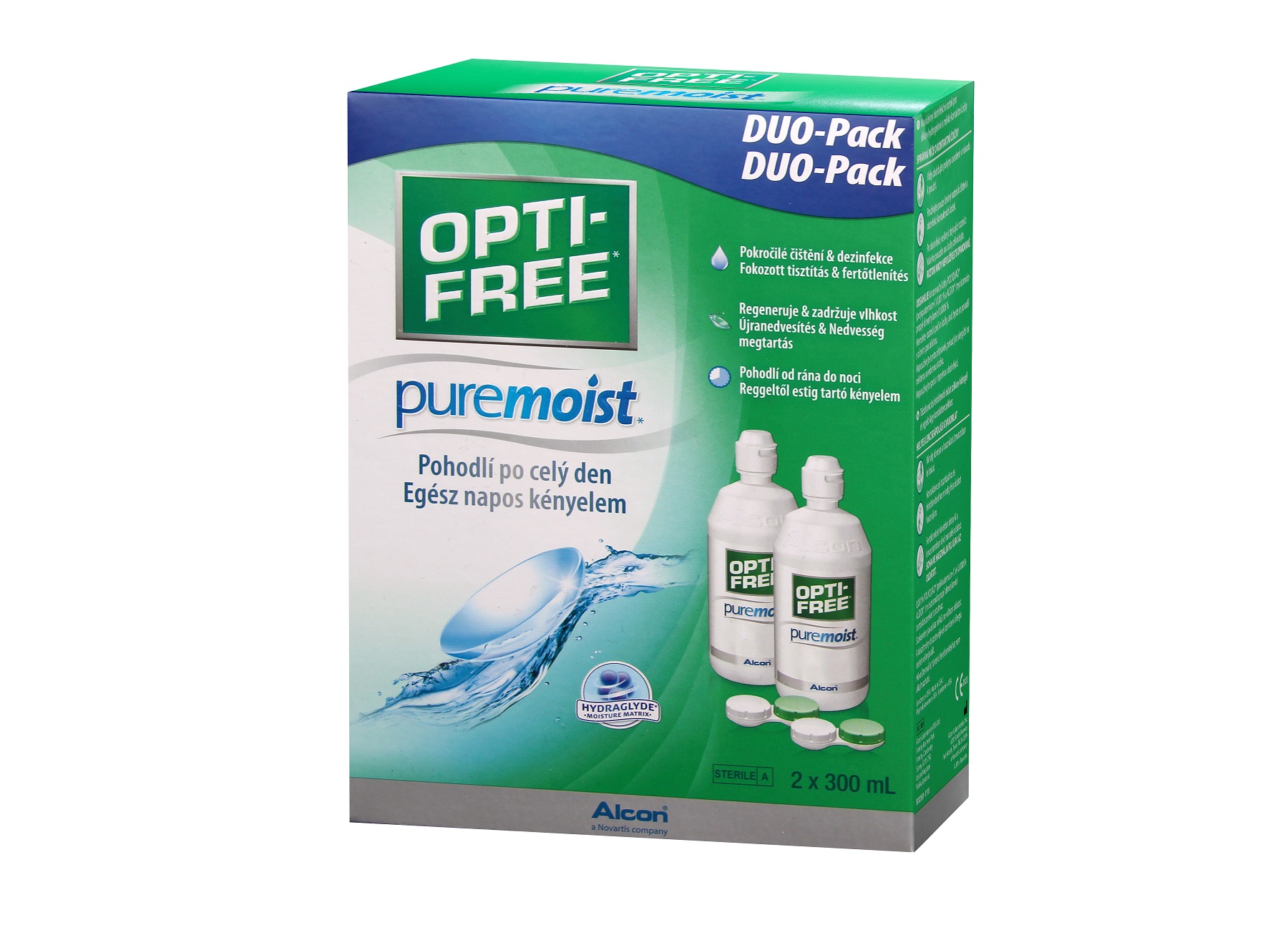 Opti-Free PureMoist Duo Pack 2x300 ml s pouzdry | E-shop Aleš Žejdl