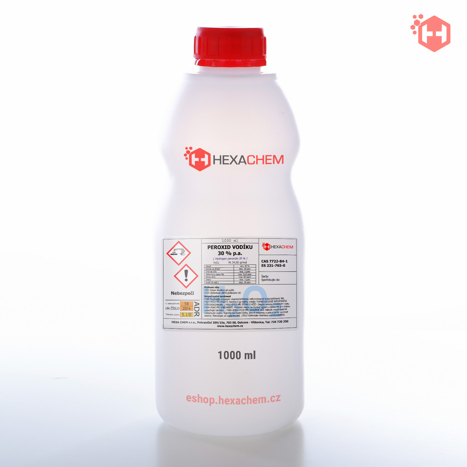 Peroxid vodíku 30% p.a. - 1000 ml - HEXA CHEM s.r.o.
