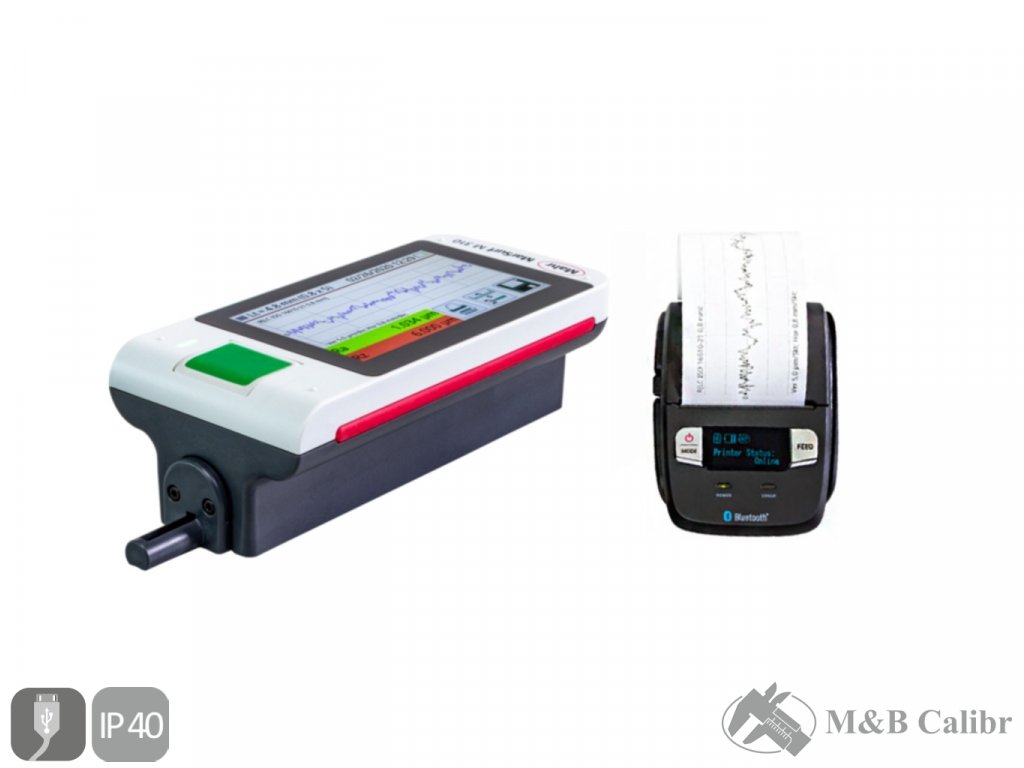 Sada s tiskárnou: přenosný drsnoměr, snímací hrot 5 μm MarSurf M310 ...