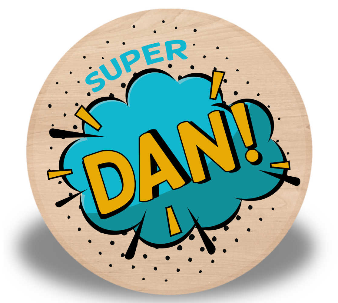 Dřevěná jmenovka - Super Daniel - Moravská mincovna