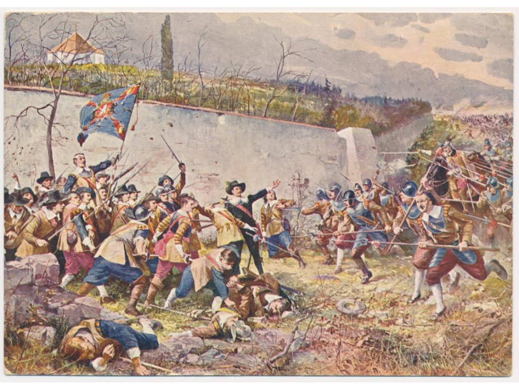 Bitva na Bílé hoře dne 8. listopadu 1620, cca 1946 - Pohlednice Sbírám.cz