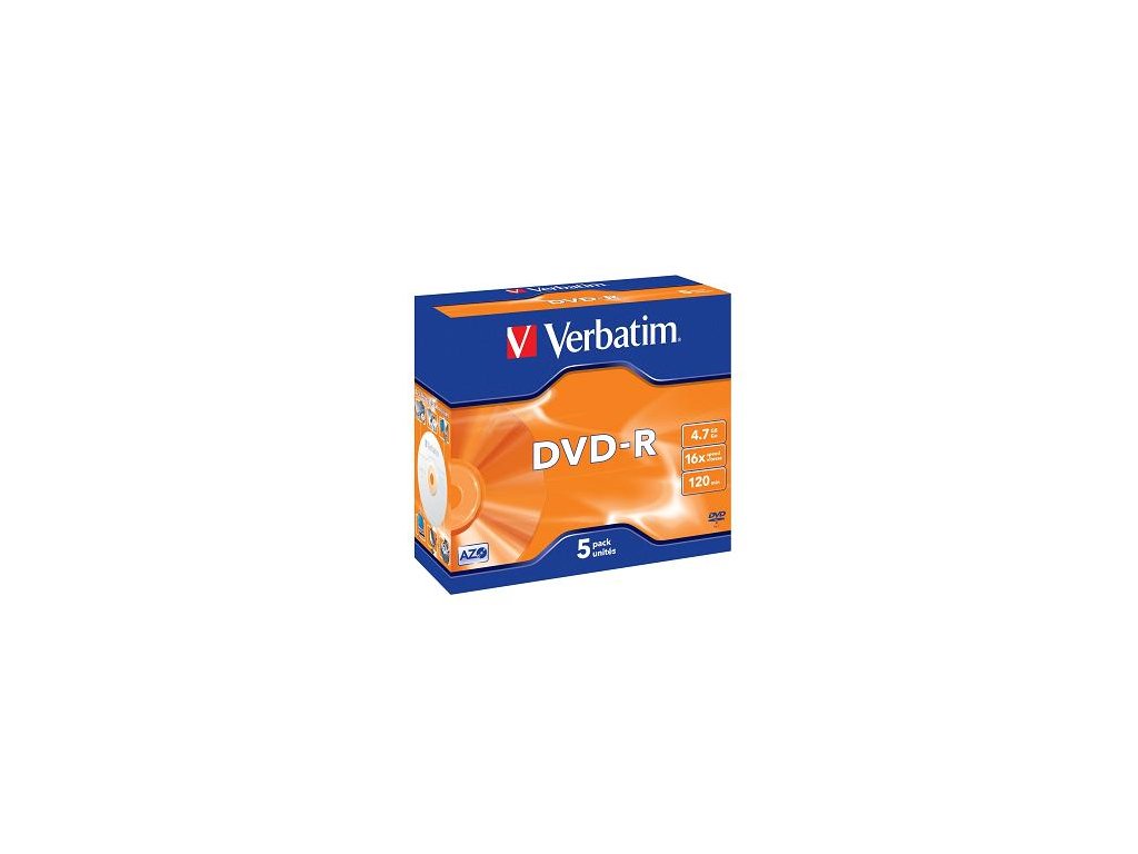 Verbatim DVD-R 4,7GB 16x Jewel (5-pack) (43519) - Inpraise computers