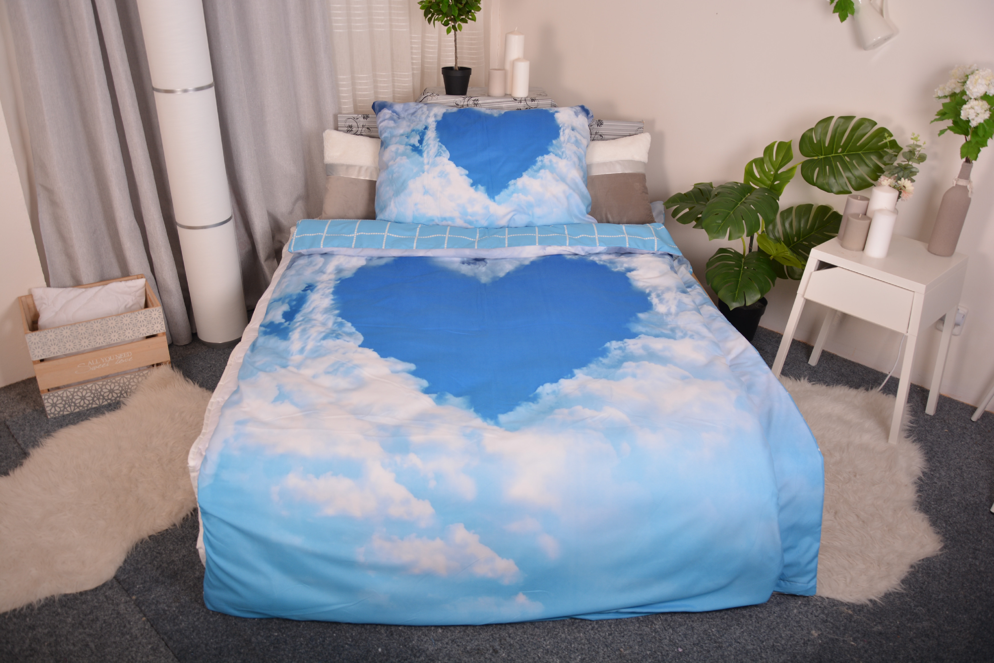 Aaryans povlečení 3D Modré z nebe 140x200/70x90cm - AARYANS.CZ