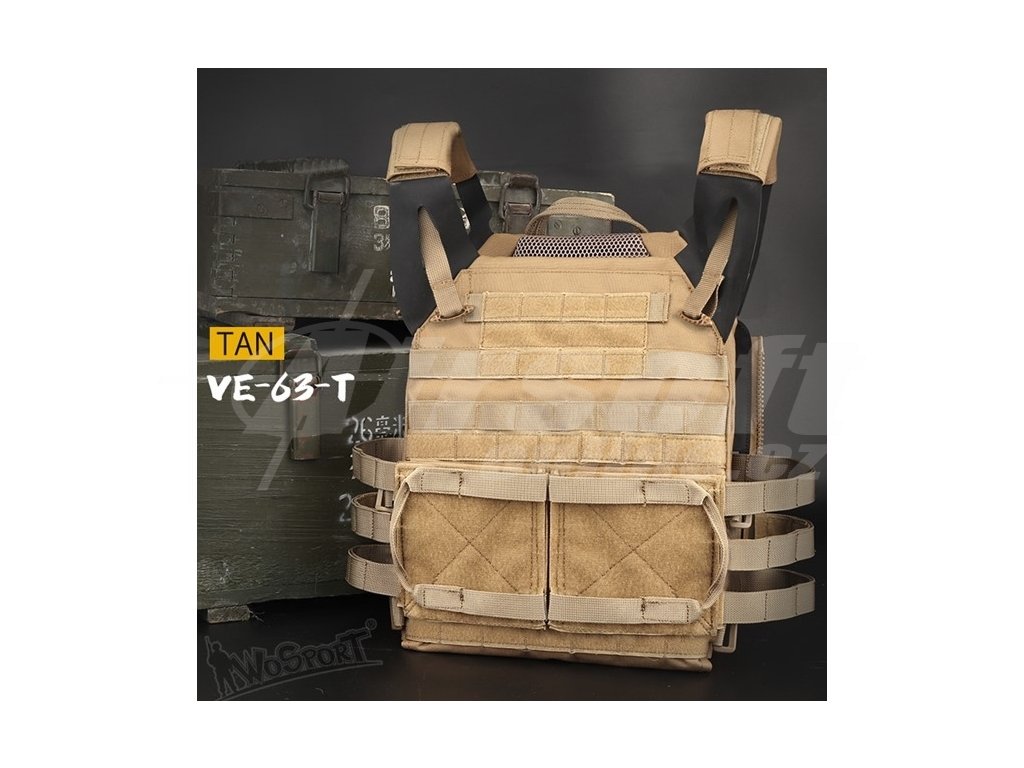 Vesta plate Carrier JPC 2.0 - písková, Wosport - Airsoft-online.cz