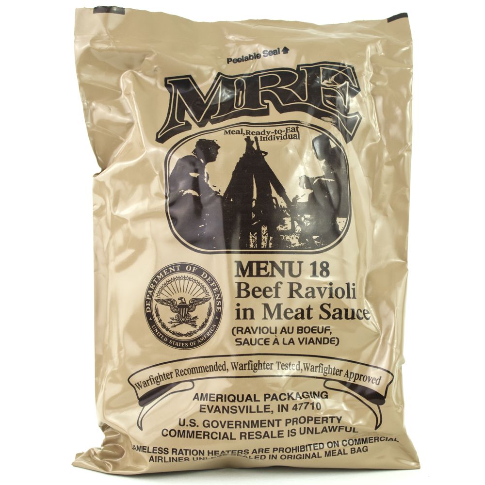 MRE Menu 18 BEEF RAVIOLI IN MEAT SAUCE - eshop AirsoftFenix.cz