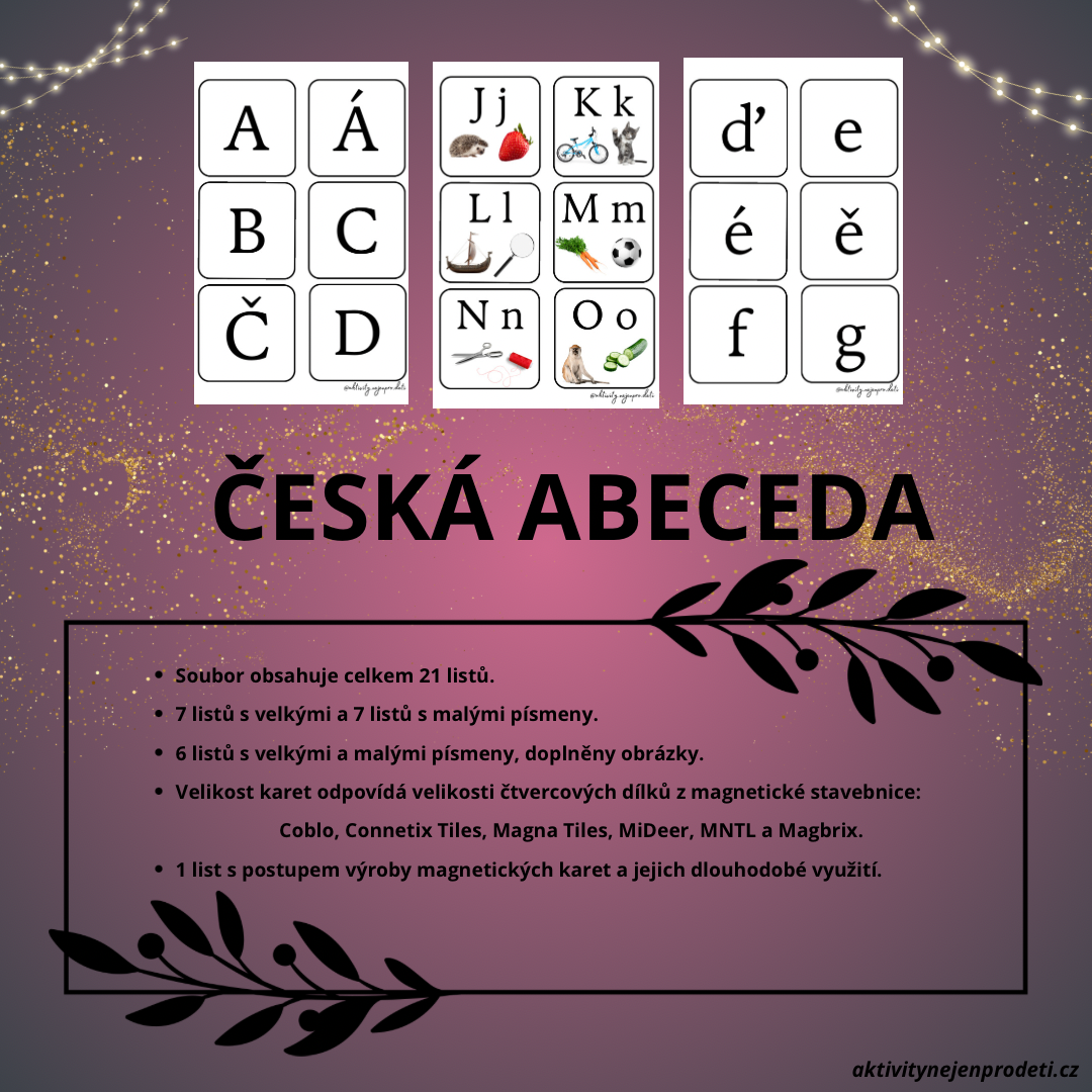 Česká abeceda - velká a malá písmena + abeceda s obrázky ...