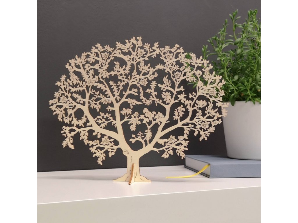 3D-Baum aus Holz, natur, 24 cm - Dřevěný obchůdek AMADEA, Dřevěné dekorace, dřevěné ozdoby ...