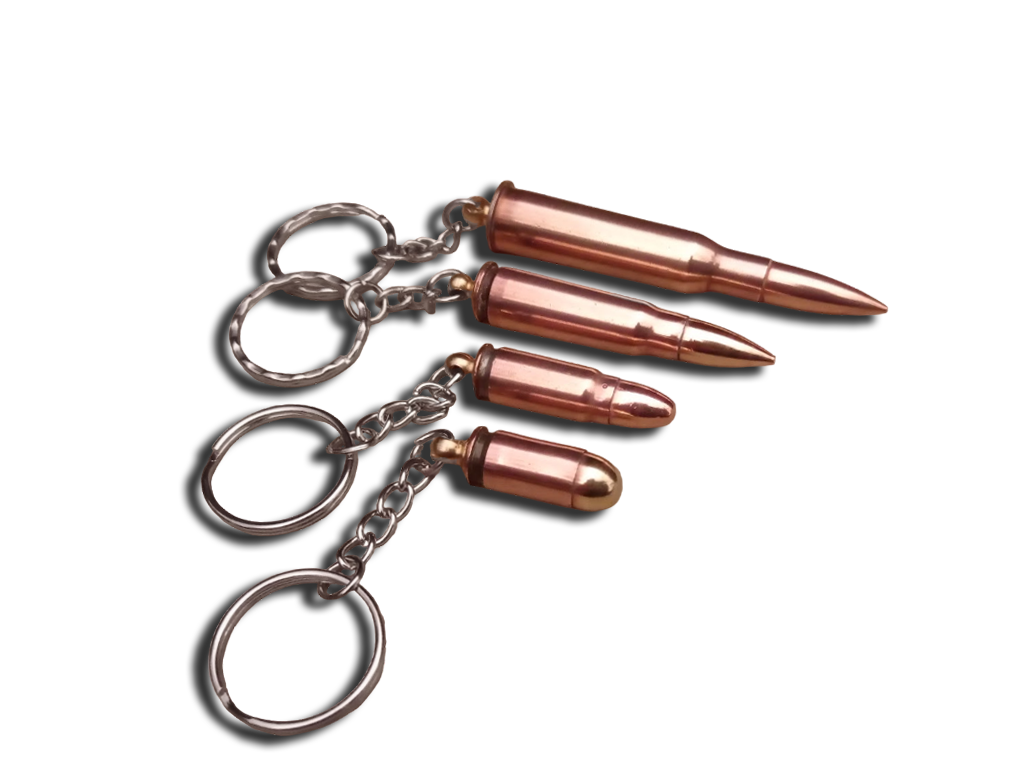 Soviet Bullet Keychain Bundle (4pcs) - coppered steel - Ammokeychain.com