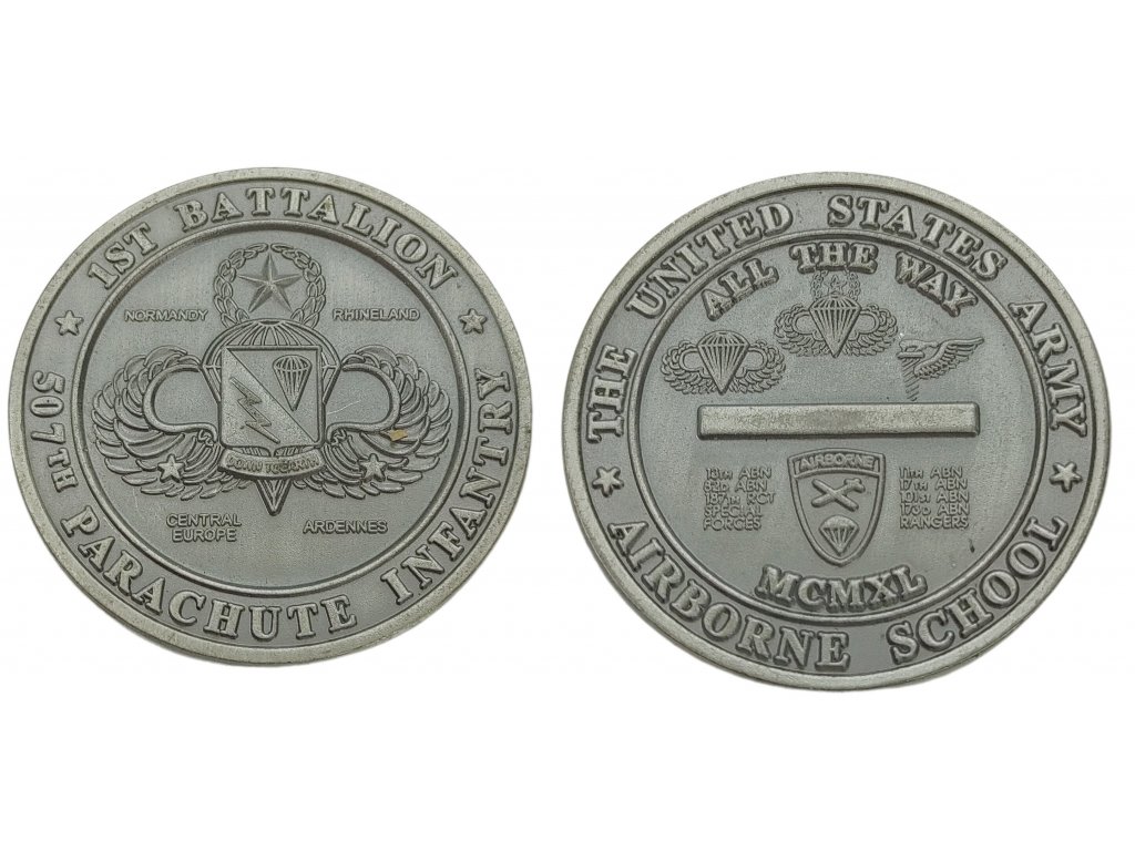 Pamětní ražená mince 507th Parachute Infantry Regiment 1st Battalion ...