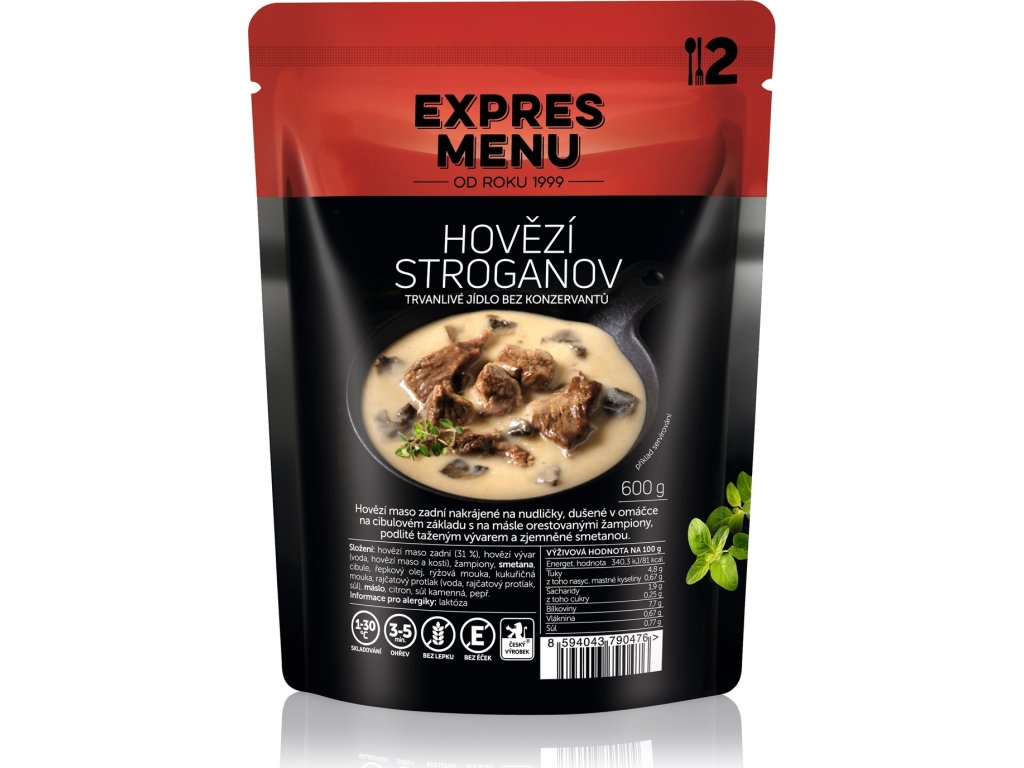 Hovädzie Stroganov (2 porcie 600g) EXPRES MENU - ARMYSURPLUS