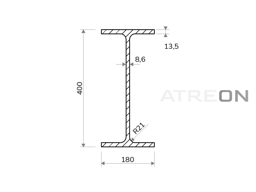 IPE 400 z kategorie Ocelové nosníky - SKLADEM | ATREON.cz