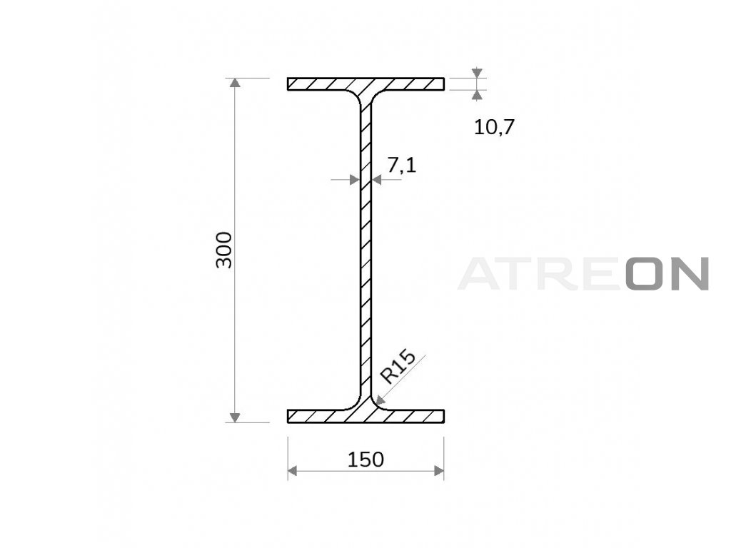 IPE 300 z kategorie Ocelové nosníky - SKLADEM | ATREON.cz