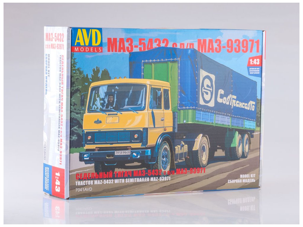 MAZ-5432 s návěsem MAZ-93971 - 1:43 časopis AutoModels s montážní sadou ...