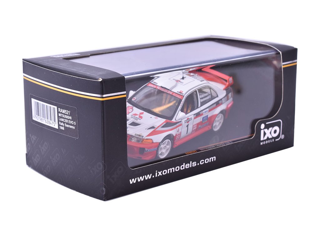 MITSUBISHI LANCER EVO 5 Rally Sanremo 1998 1:43 - IXO časopis s modelem ...