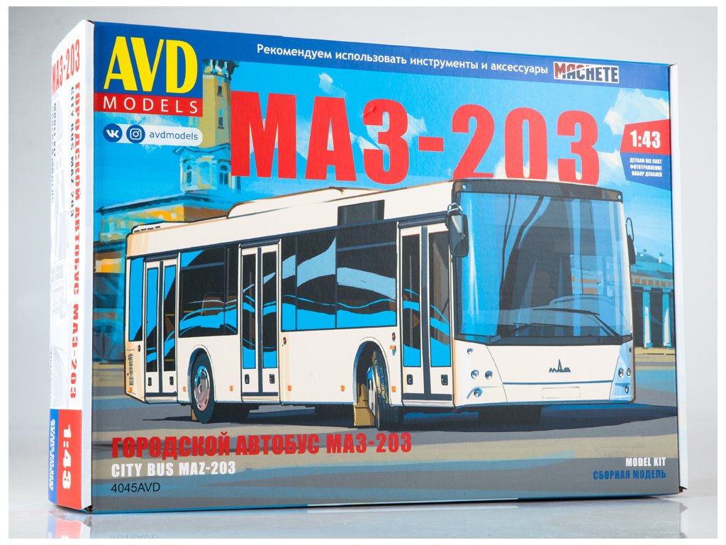 MAZ-203 autobus - 1:43 stavebnice AVD - Automodels.cz