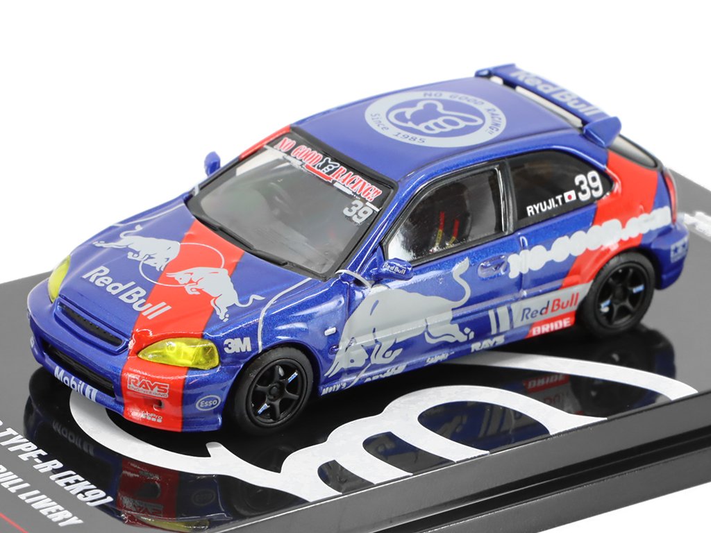 Honda Civic Type-R (EK9) #39 "No good racing" Red Bull Livery 1:64 ...