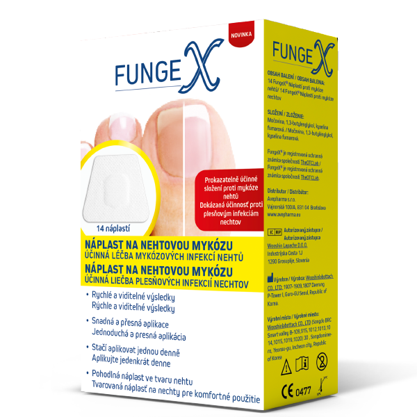 FungeX Náplast na nehtovou mykózu 14 ks - Avepharma