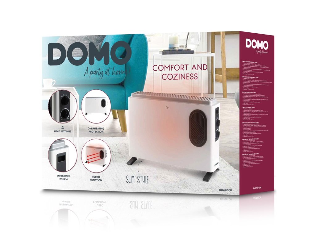 Konvektor s ventilátorem - DOMO DO7351CH, Příkon: 2000 W | AWORLD.eu