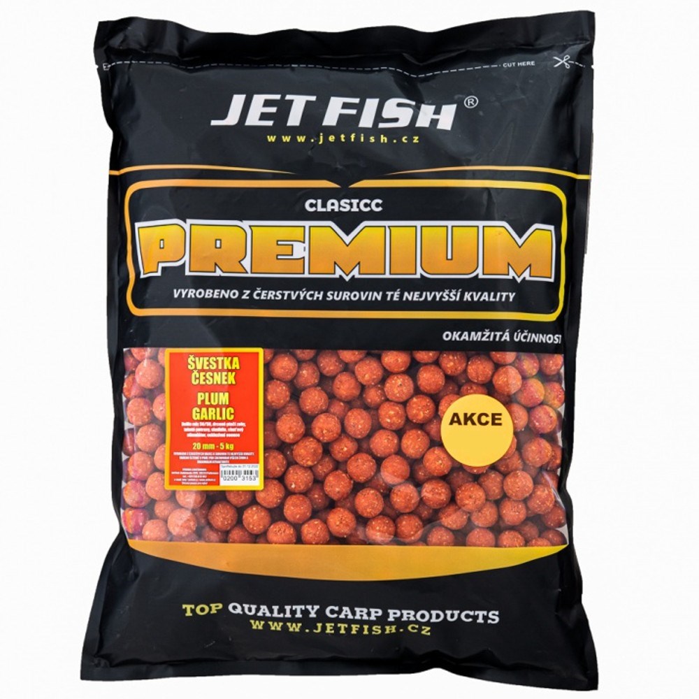 Jet Fish Boilie Premium Clasicc Chilli / Česnek | AzFishing.cz