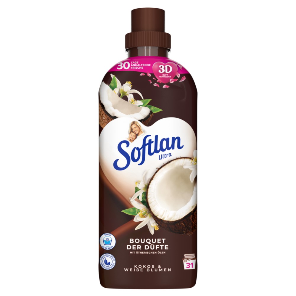 Softlan 3D Ultra Aroma aviváž kokosový ořech a bílé květiny 31 PD ...