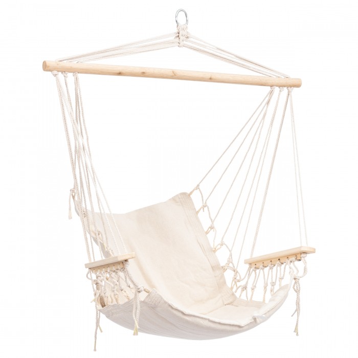 Závesné kreslo BRASIL LUXE krémové - Bamboo.sk