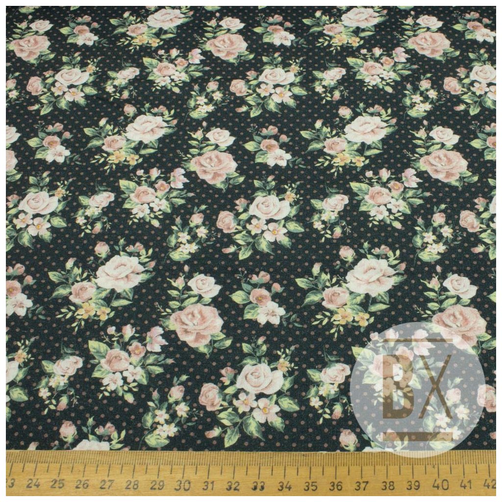 Bavlna digital - Růže Garden - bargertex.cz