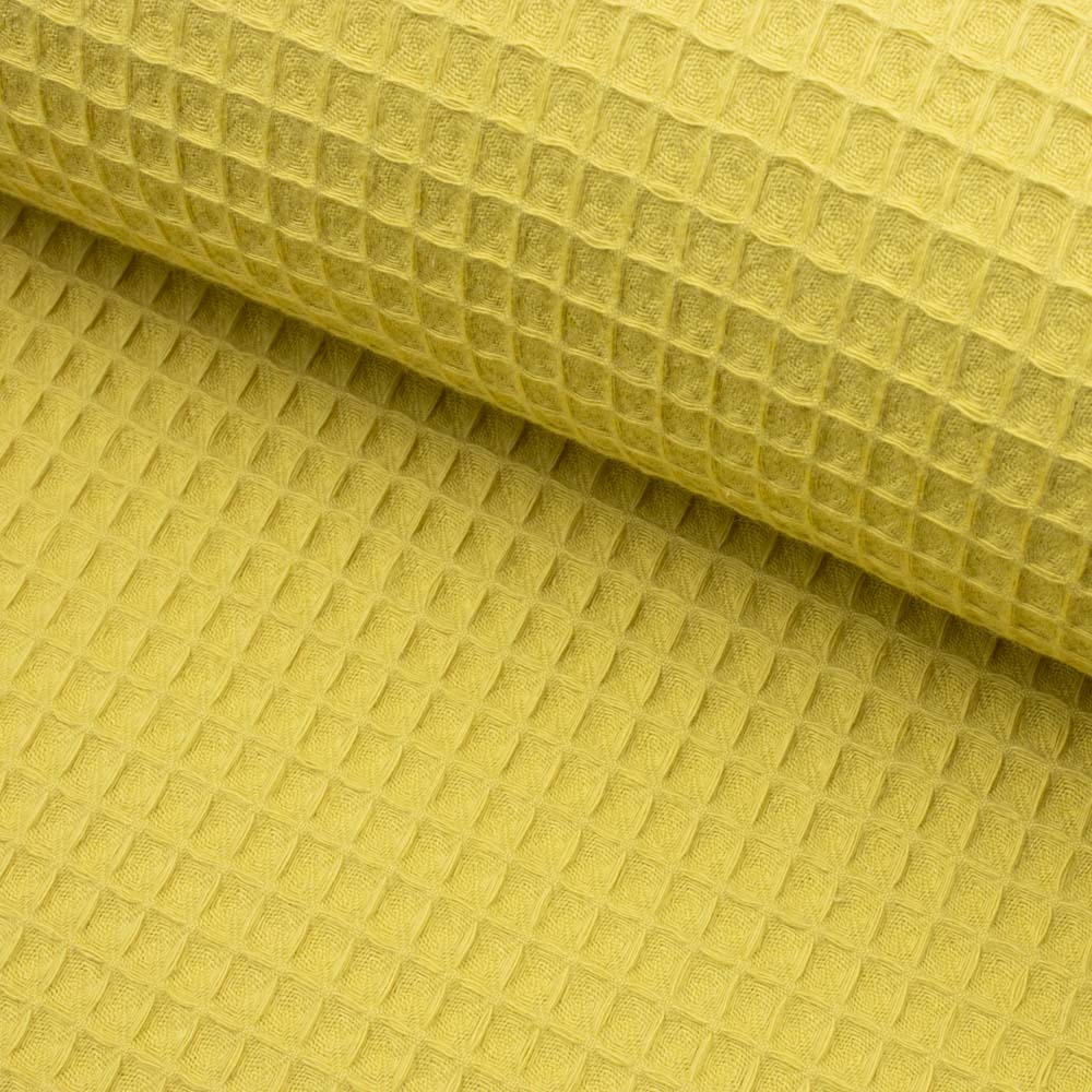 Bavlna Vafla Organic - Žltá pastel • bargertex.sk