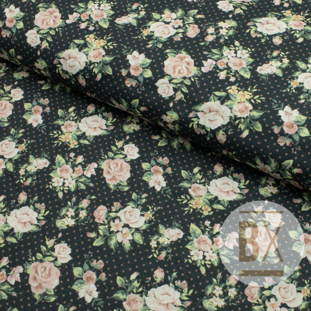 Bavlna digital - Ruže Garden • bargertex.sk