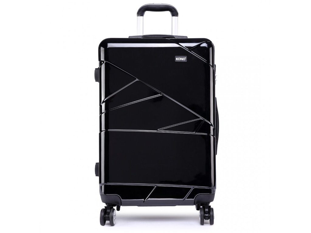 KONO kabínový kufor na kolieskach - polykarbonát - 48L - čierny ...
