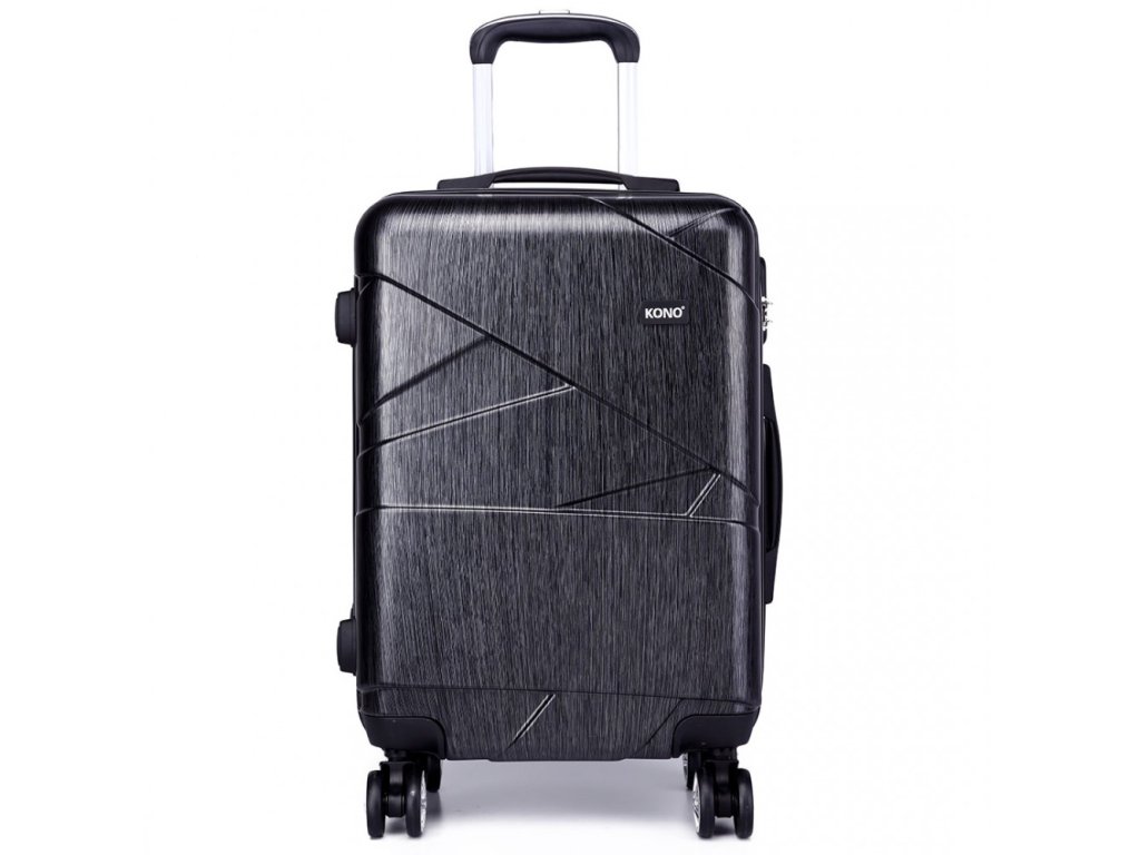 KONO kabínový kufor na kolieskach - polykarbonát - 48L - šedý ...