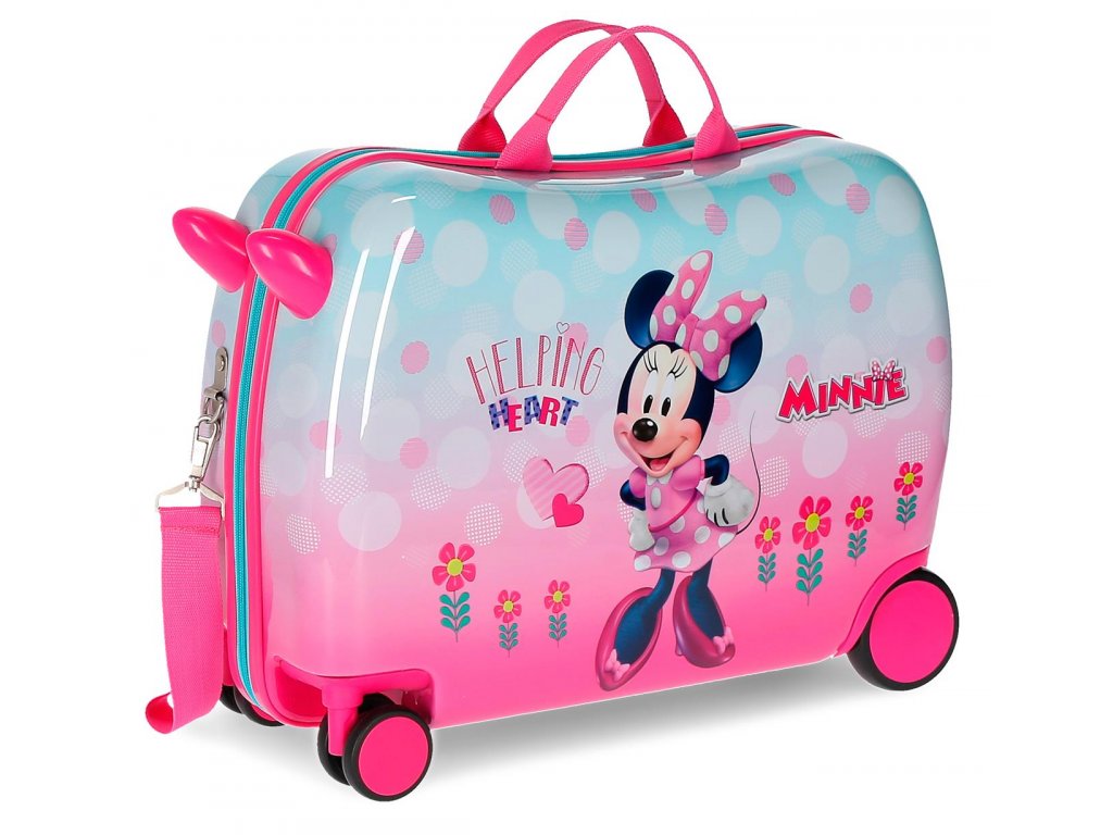 Detský kufor na kolieskach - odrážadlo - Minnie Helping Heart ...
