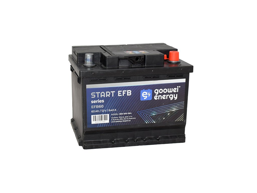Autobaterie GOOWEI ENERGY EFB60, 12V, 60Ah, 640A - Battery Import