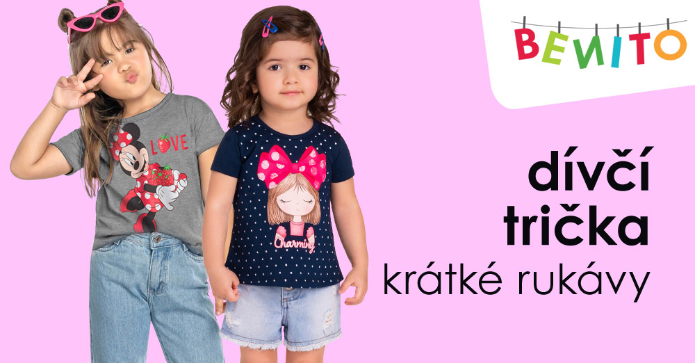 Dívčí trička s krátkými rukávy ⭐ 150+ vzorů | Benito.cz