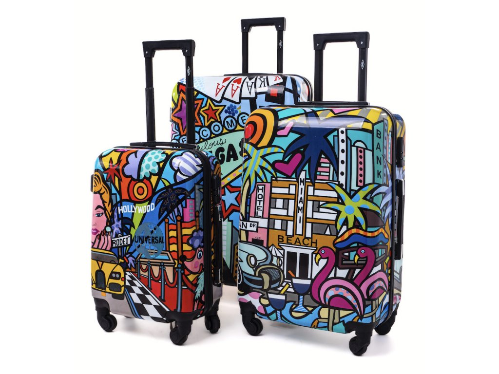 Cestovní kufr RGL 5188 picasso - Set 3v1 7l, 42l, 72l, 100l - BERTOO
