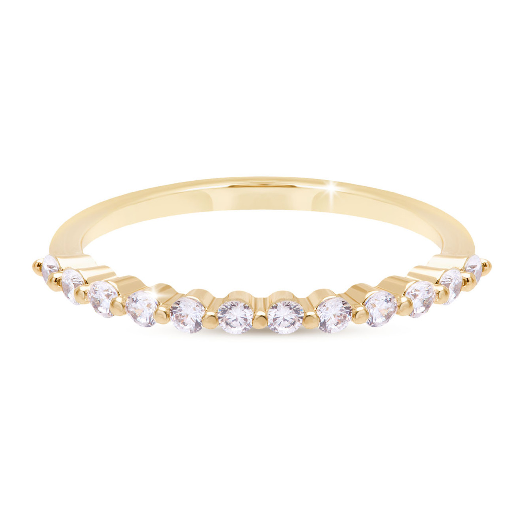 BIJU.cz - Pozlacený dámský prsten 14k s drobnými zirkony 4000435