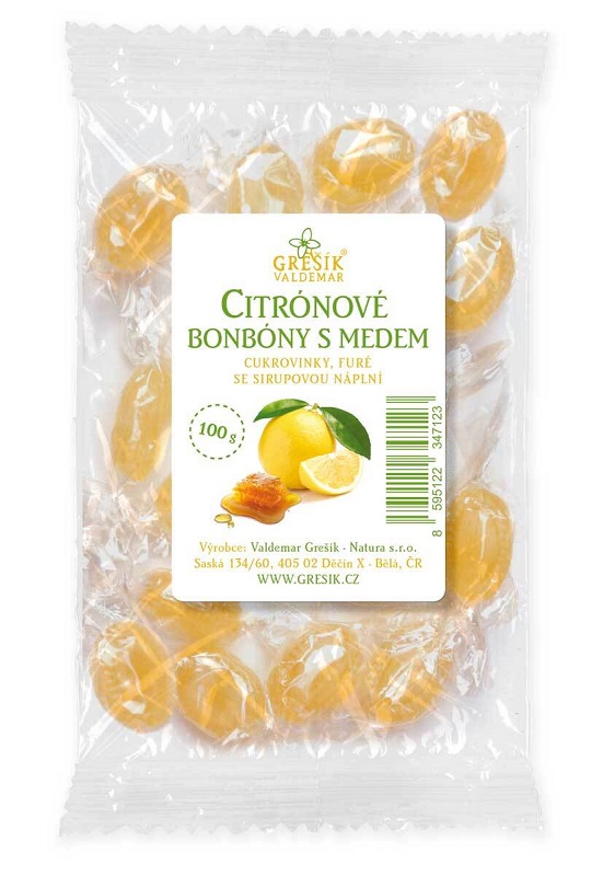 Bonbóny Citrónové s medem 100g, Grešík - #biolevel#
