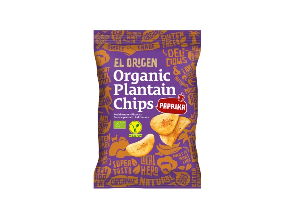 El Origen Banánové lupínky paprika 80 g bio BIO VEGAN - BIOTRADECORP s.r.o.