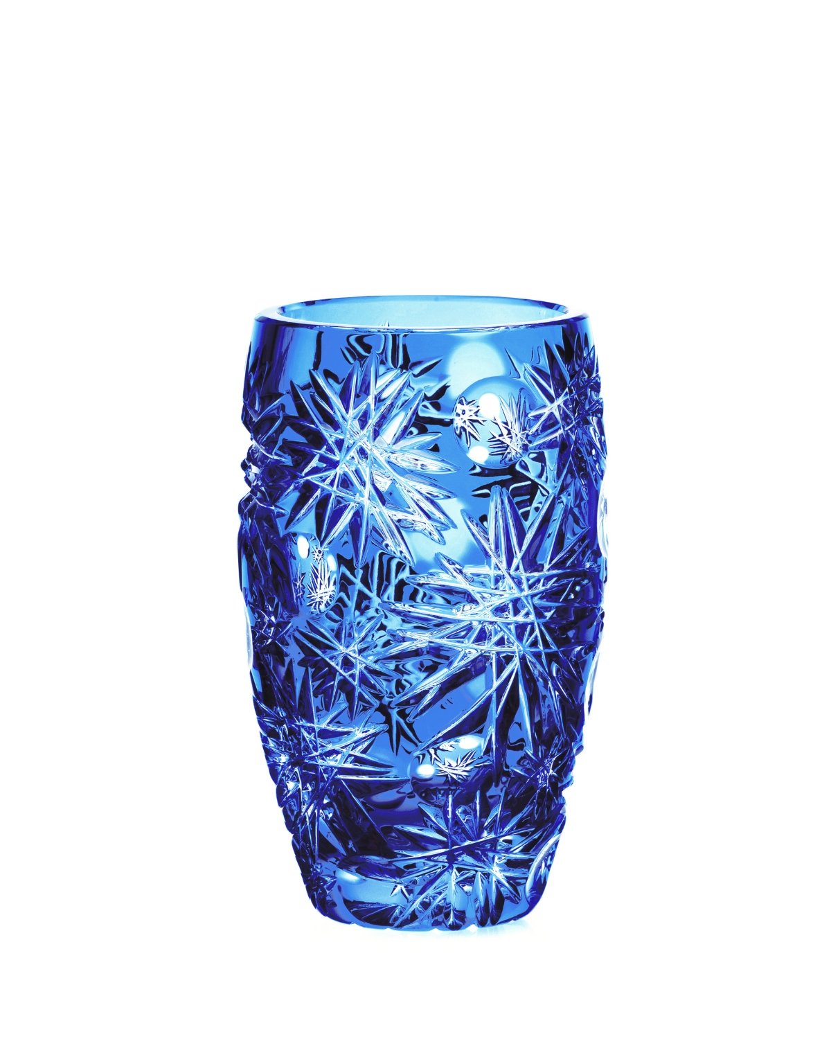 Bohemia Crystal Broušená váza AquaBlue 200mm | Bohemia Crystal Glass