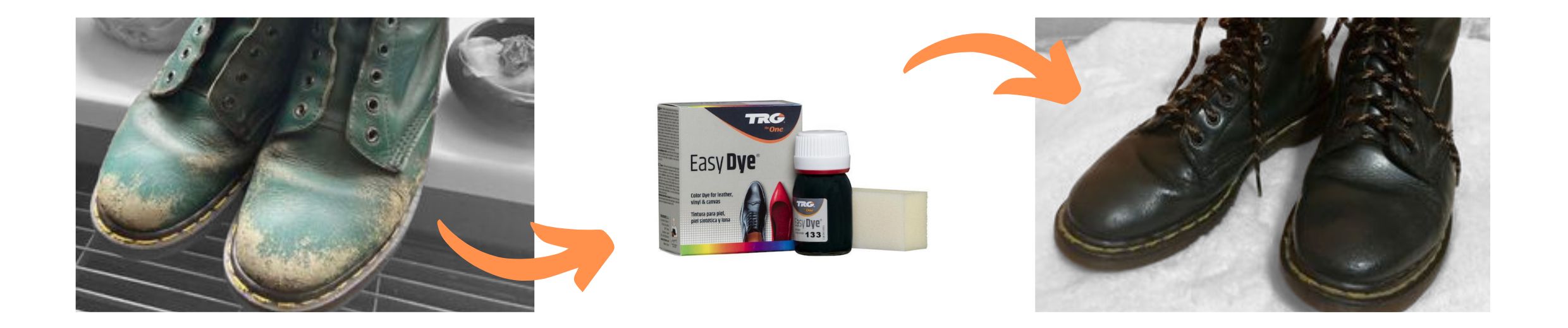 Proměna starých kožených pohorek s Barvou Easy Dye od TRG The One