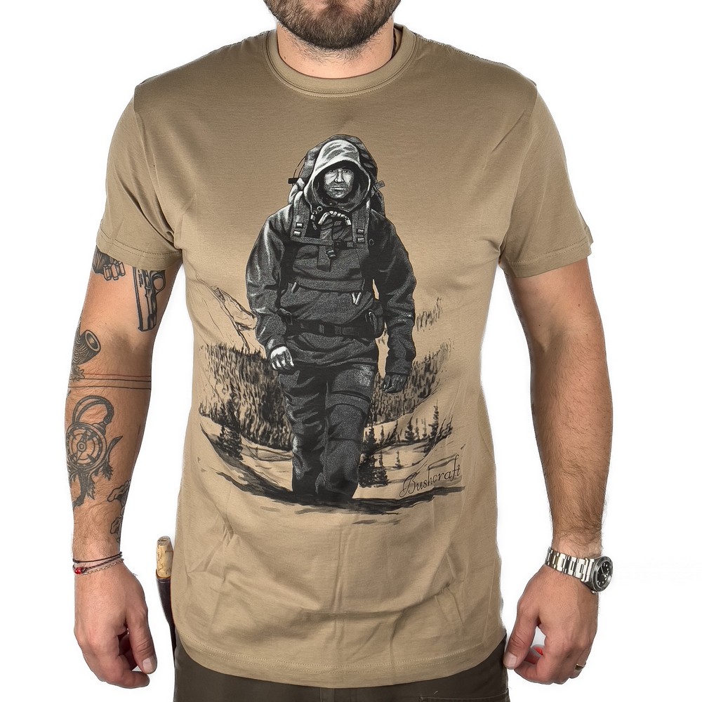 Tričko JUBÖ BUSHCRAFT Bushcrafťák - pískové jen za 490 Kč 🔥| Vyberte si ...