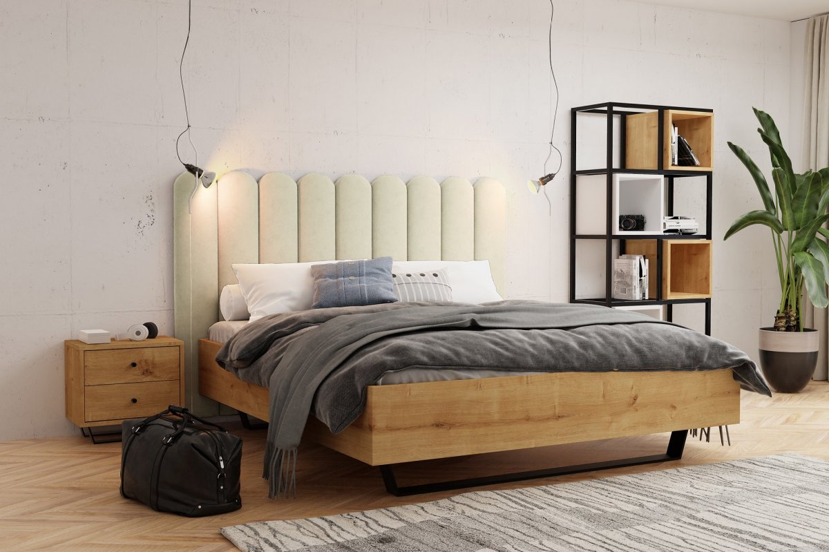 Čalouněný panel PLOT 3/01 - krémová - Čalouněné panely