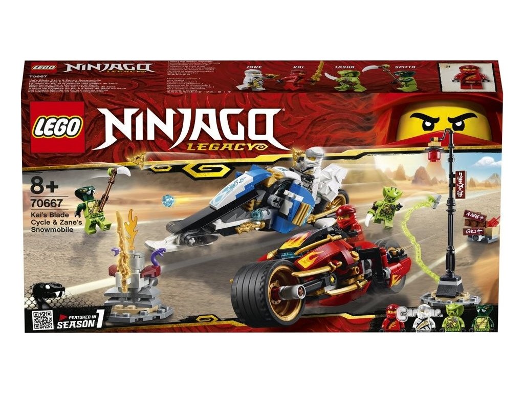LEGO® Ninjago 70667 Kaiova motorka s čepelemi a Zaneův sněžný vůz ...