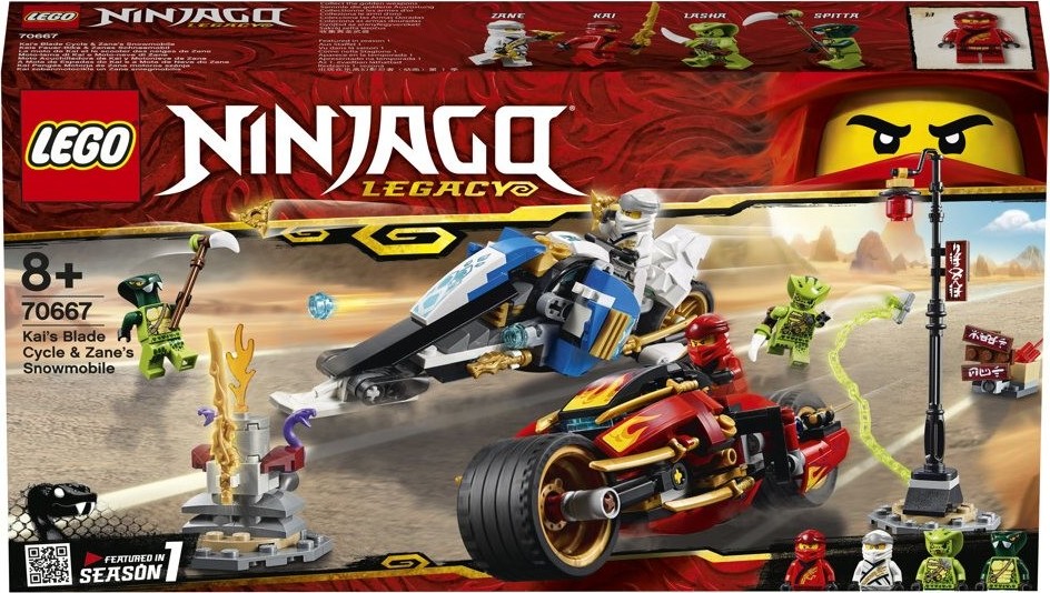 LEGO® Ninjago 70667 Kaiova motorka s čepelemi a Zaneův sněžný vůz ...