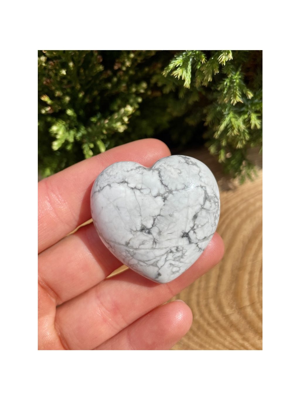 Srdce howlit/magnezit - Čarokamení z podhradí Tromlované a leštěné kameny 💎