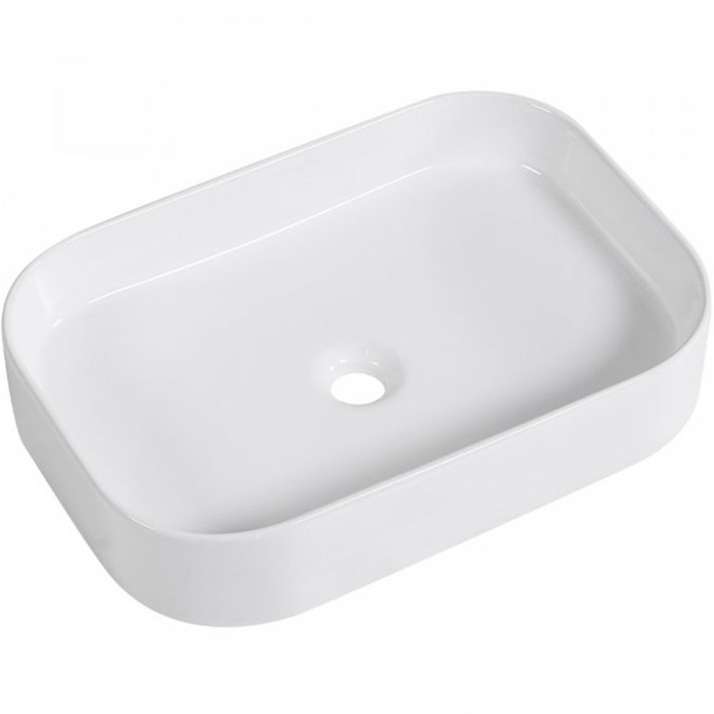 CERANO - Umývadlo keramické Matteo - na dosku - biela lesklá - 55,5x38 ...