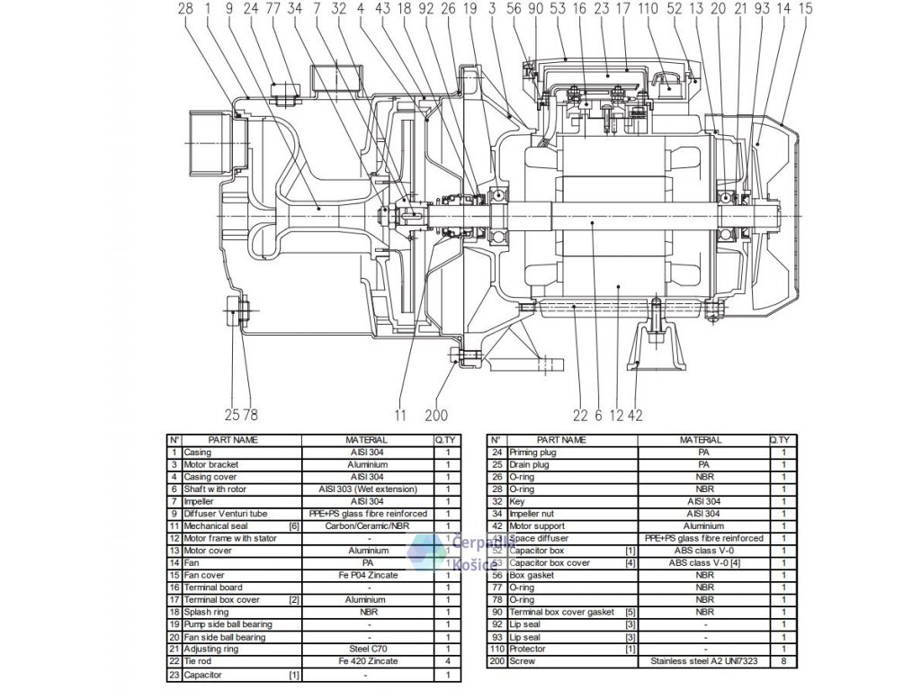 Samonasávacie čerpadlo na vodu Ebara JEXM 120-Čerpadlá Košice