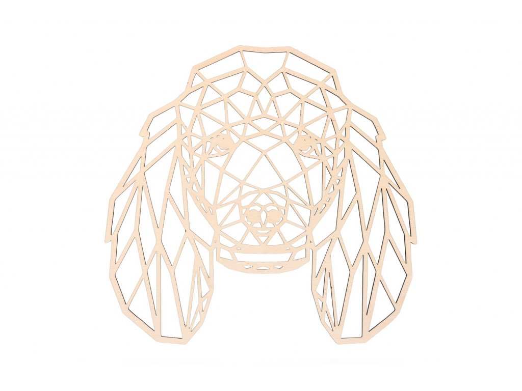 Drevený geometrický obraz - Pudl 30 cm | ČistéDrevo.sk