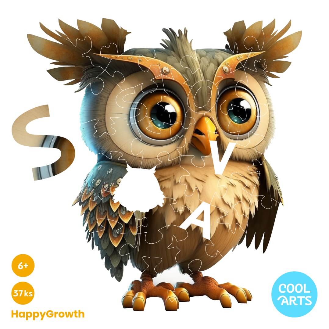 Sova - HappyGrowth (37 ks) - Drevené puzzle - CoolArts